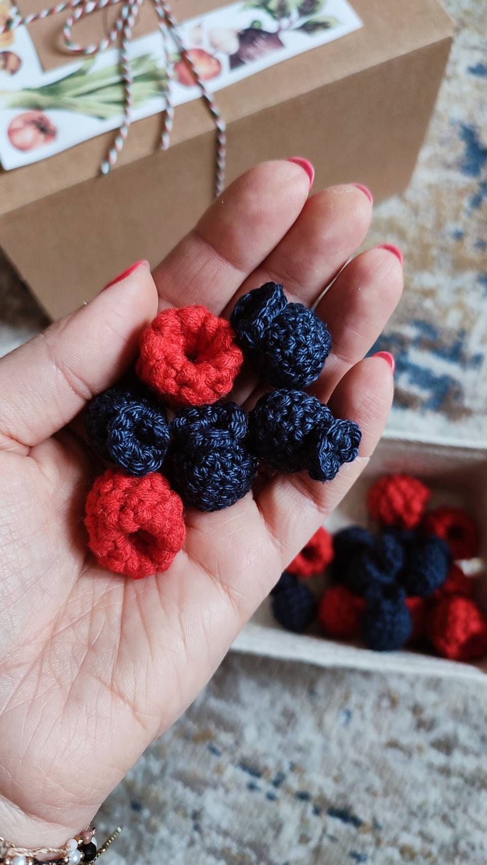 Crocheted Fruit – Blueberries (5 Pc) Play Food Set, Children's Kitchen ...