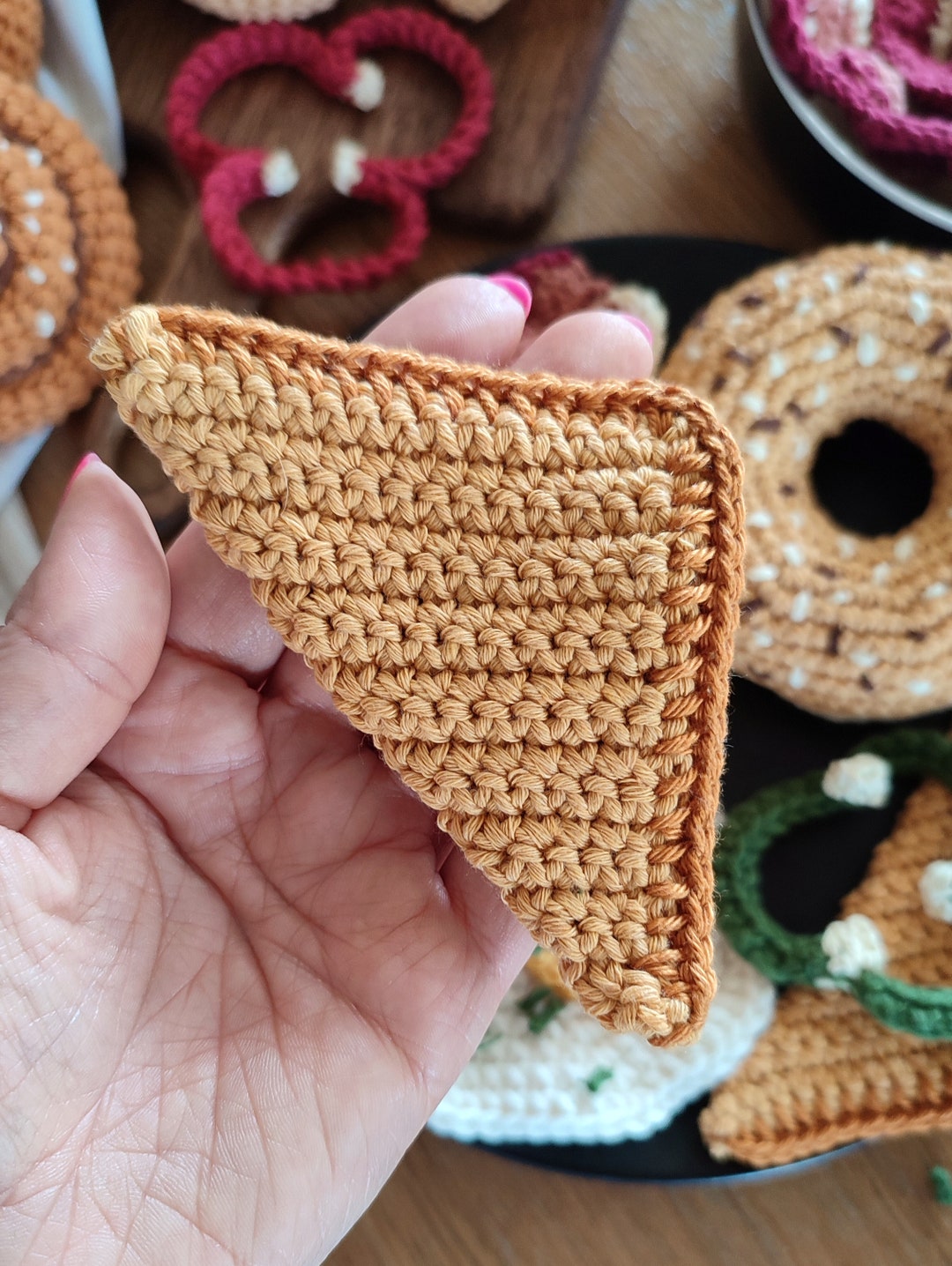 Crochet Toast, Bread for Play Kids Kitchen, Pretend Play Food, Crochet ...