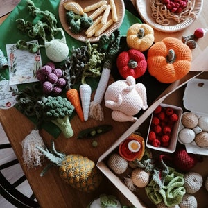 Crochet Broccoli for Play Kids Kitchen, Play Vegetables, Educational ...