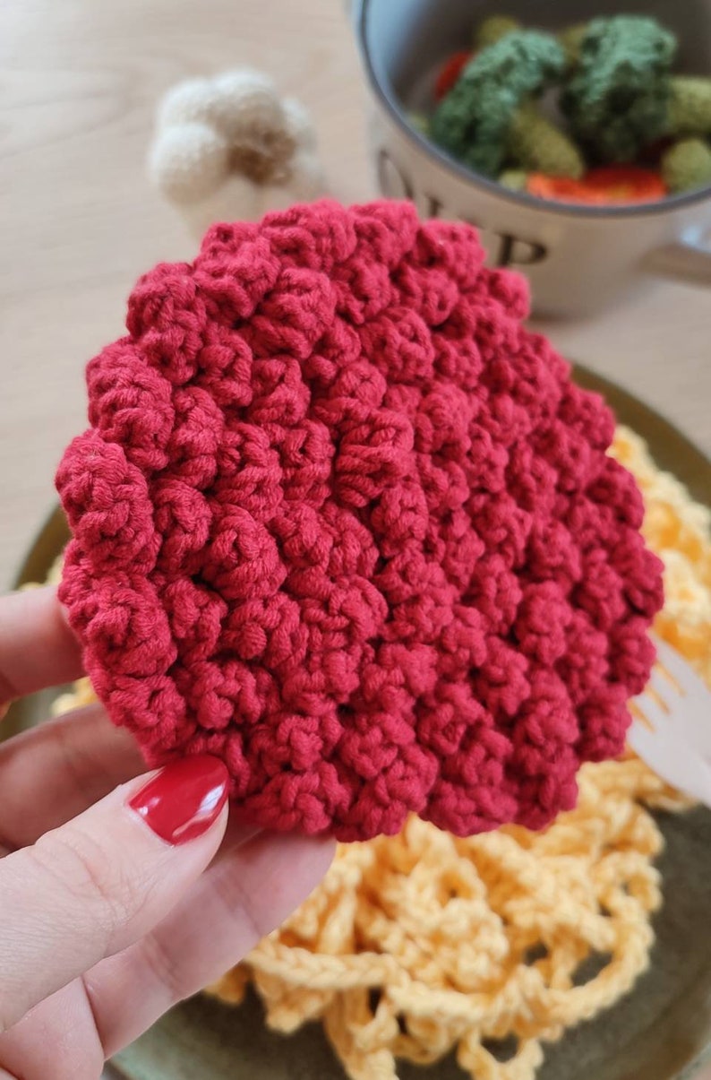 Crochet Spaghetti Set With Meatballs. Pretend Play Restaurant - Etsy