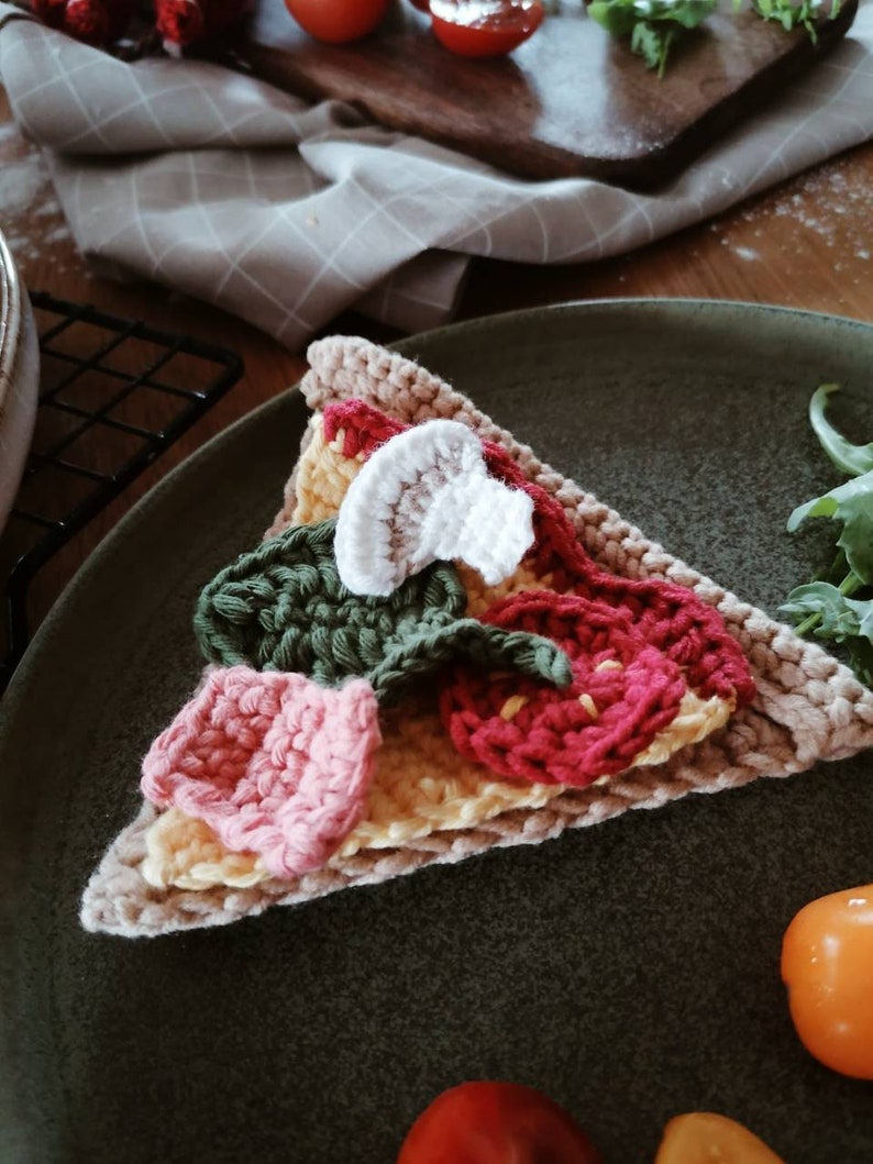 Crochet Pizza 1 Pcs for Play Kids Kitchen Accessories - Etsy