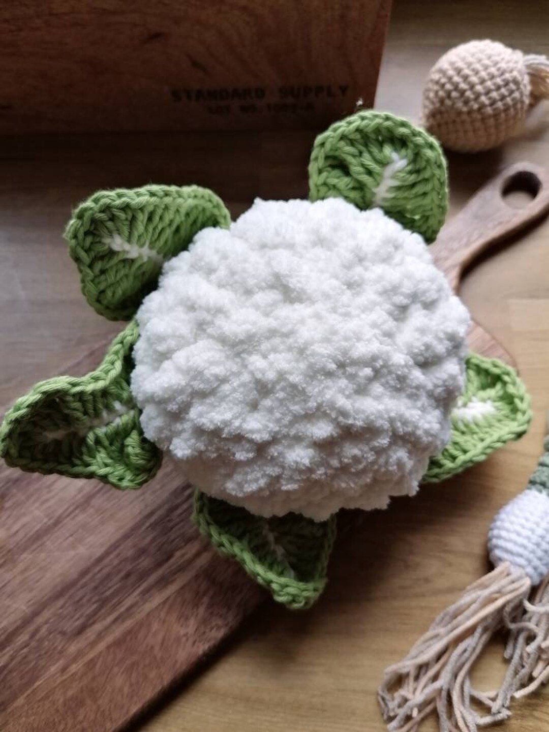 Crochet Food Vegetable - Cauliflower. Kids Kitchen Accessories. Pretend ...