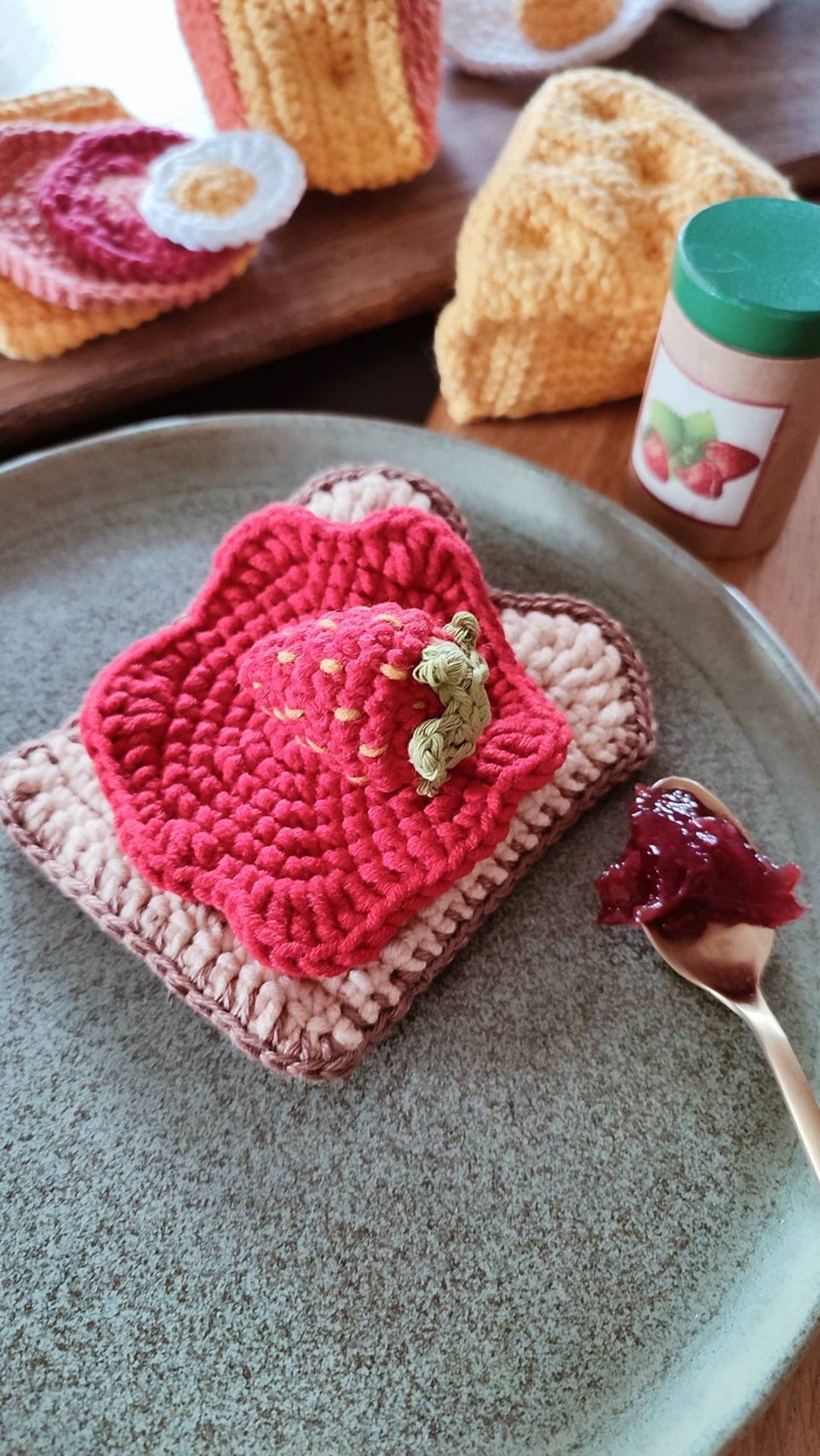 Crochet Sandwich Set to Play, Children's Kitchen Accessories, Pretend ...