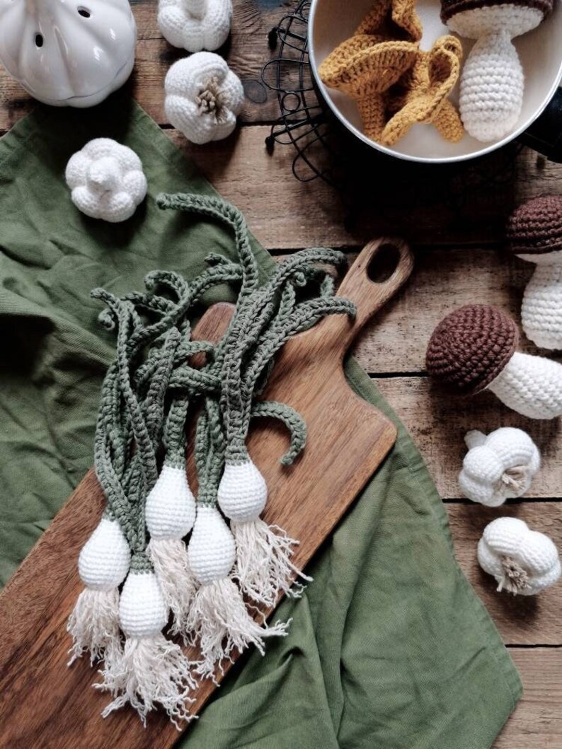 Crochet Vegetables Spring Onion Play Kids Kitchen - Etsy