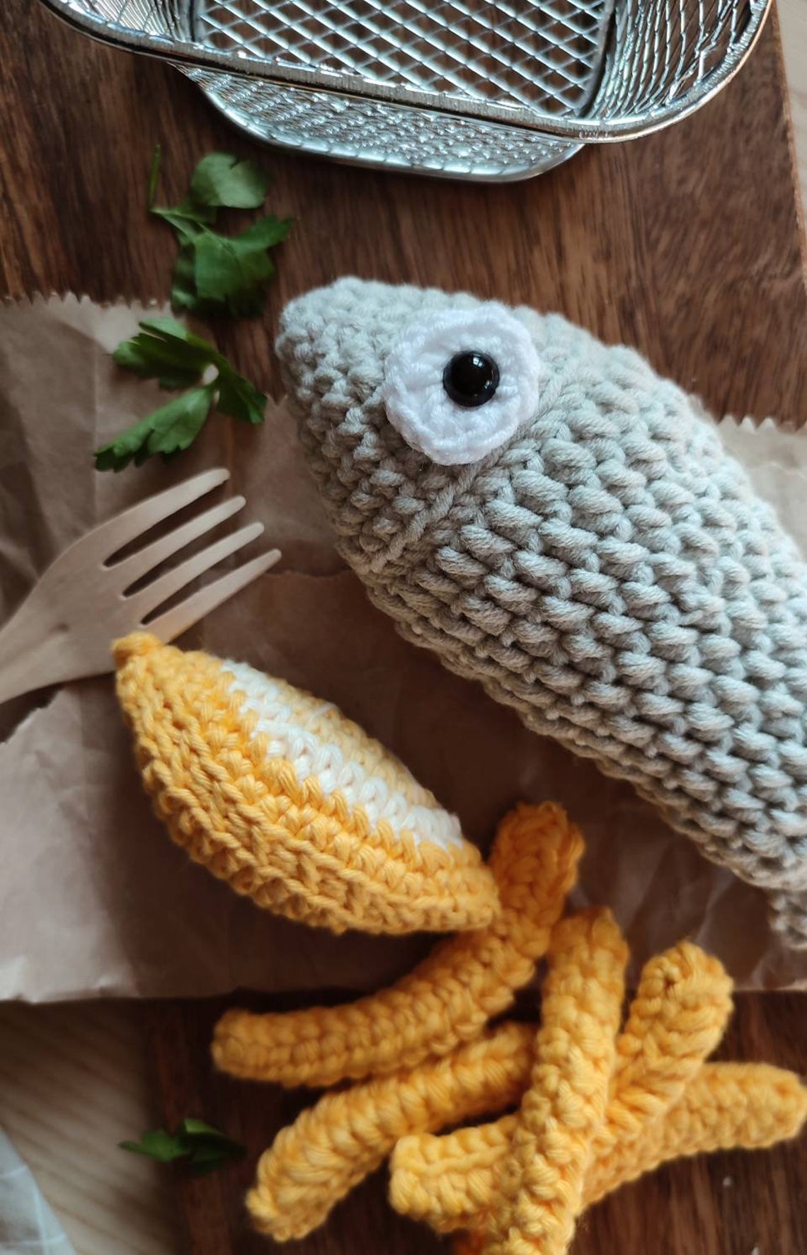 Crochet Set Food Fish Dinner Play Kitchen Play Restaurant | Etsy