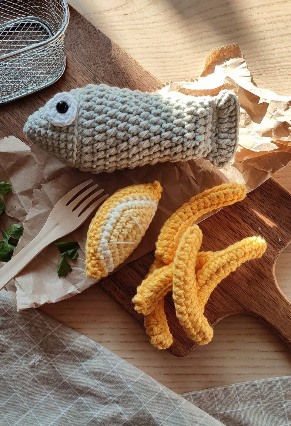 Dinner Set With Fish for Kids Kitchen Pretend Play Food - Etsy