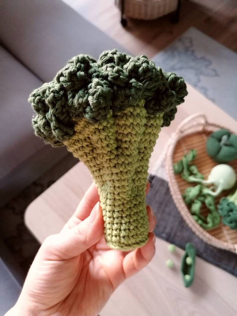 Crochet Broccoli for Play Kids Kitchen Play Vegetables - Etsy