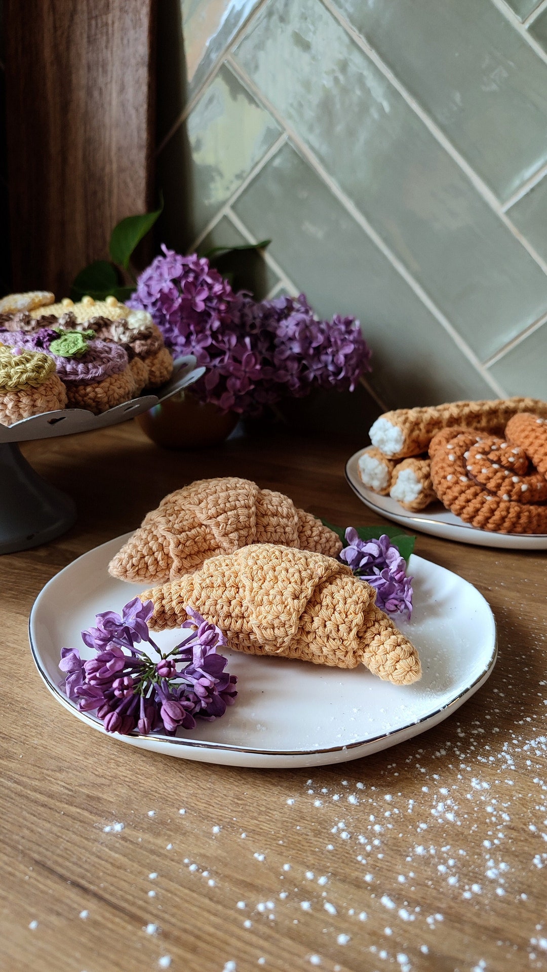 Crochet Croissant: Pretend Play Food, Kids Kitchen Toy, Soft Kids Play ...