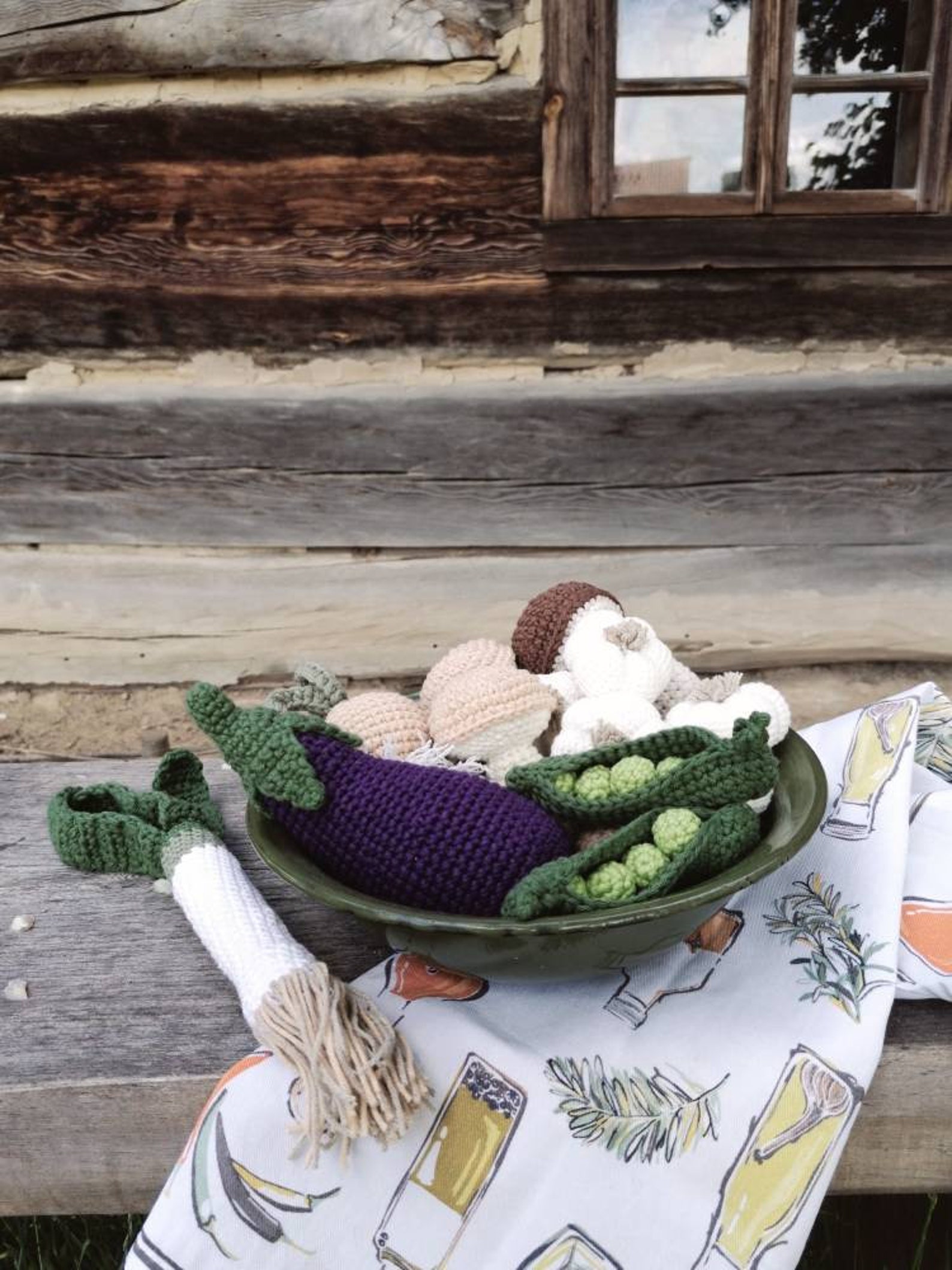 Crochet vegetable toy leek for kids kitchen Montessori baby | Etsy