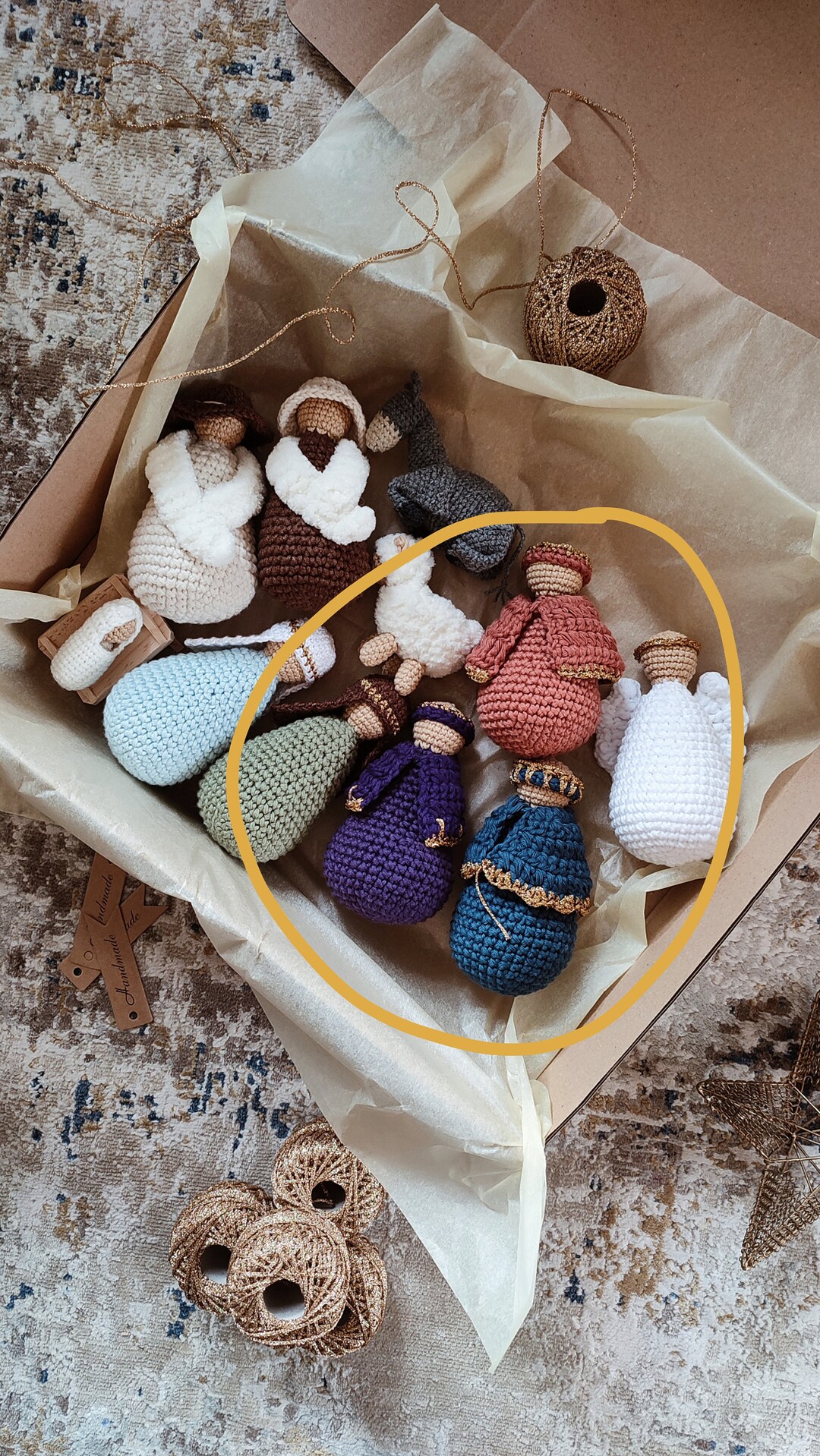 Three Wise Men, the Magi, Three Sages, Crochet Nativity Scene ...