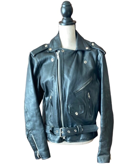 Vintage 1990 Leather Biker Jacket - Gem