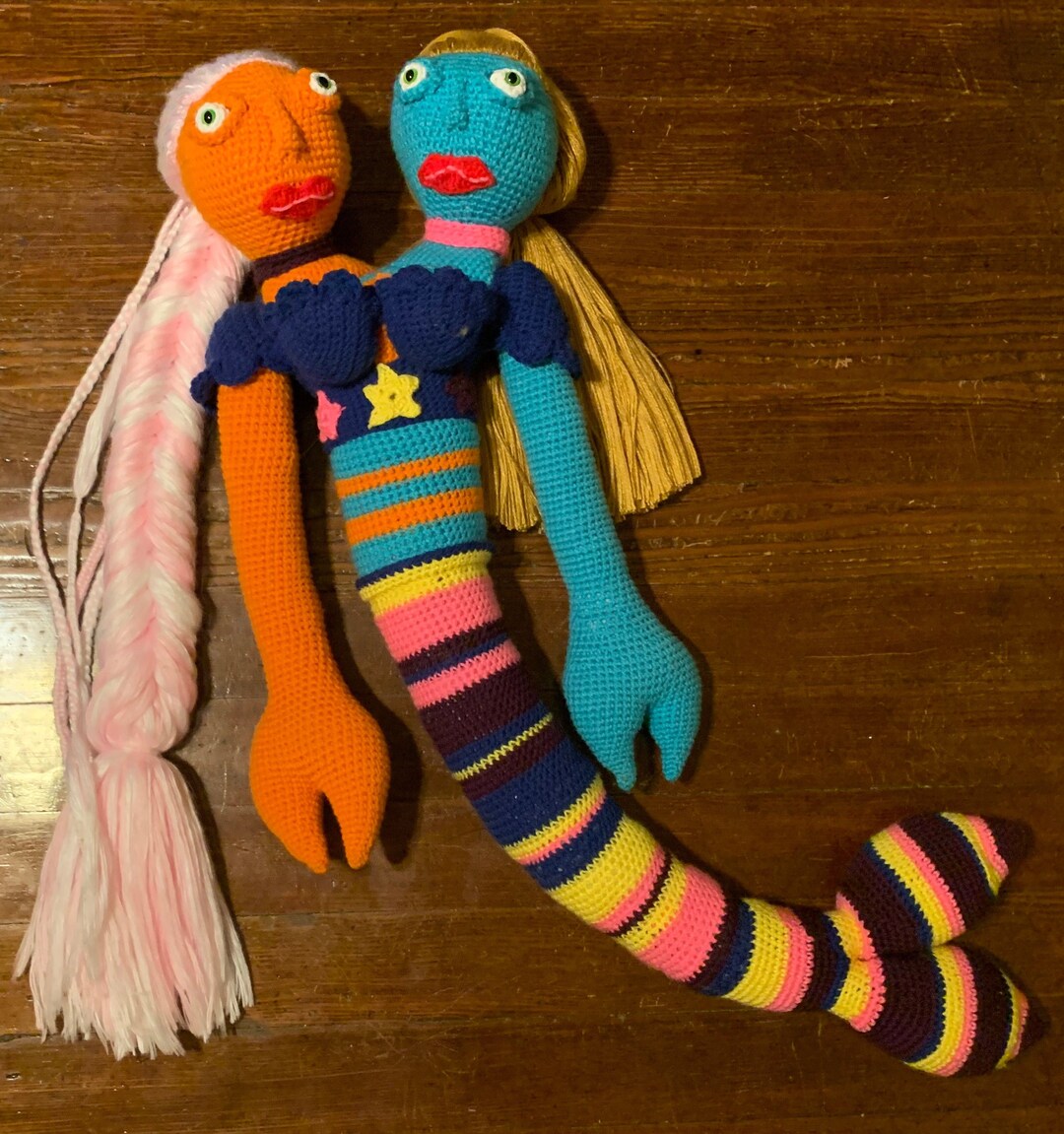 Two Headed Mermaid, Yumara and Ocean (amigurumi Doll) - Etsy