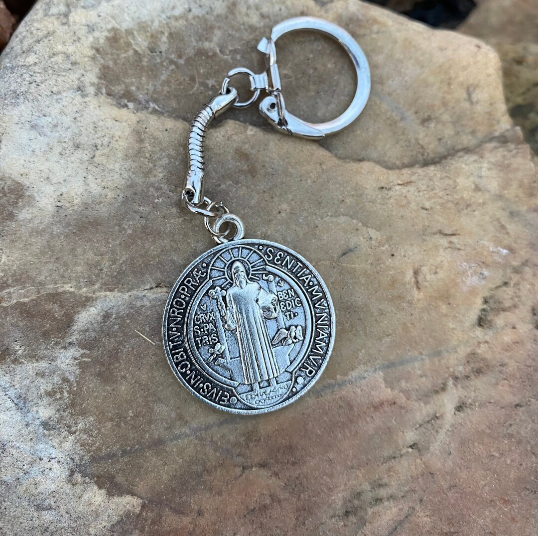 St Benedict Medal Keychain, Sacramental, Devotional Medal - Etsy