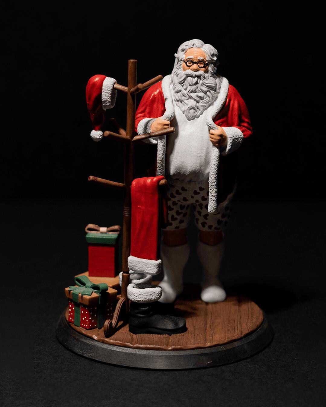 Santa Getting Ready – DIY Paintable Christmas Figurine (3D Printed PLA ...