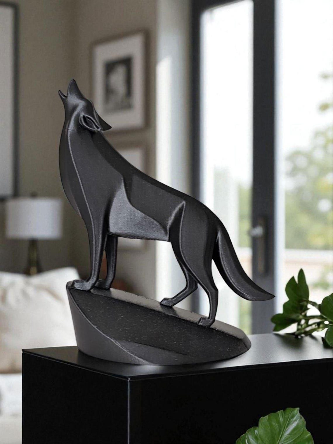 Low Poly Wolf Howling Sculpture Minimalist Animal Home Decor - Etsy