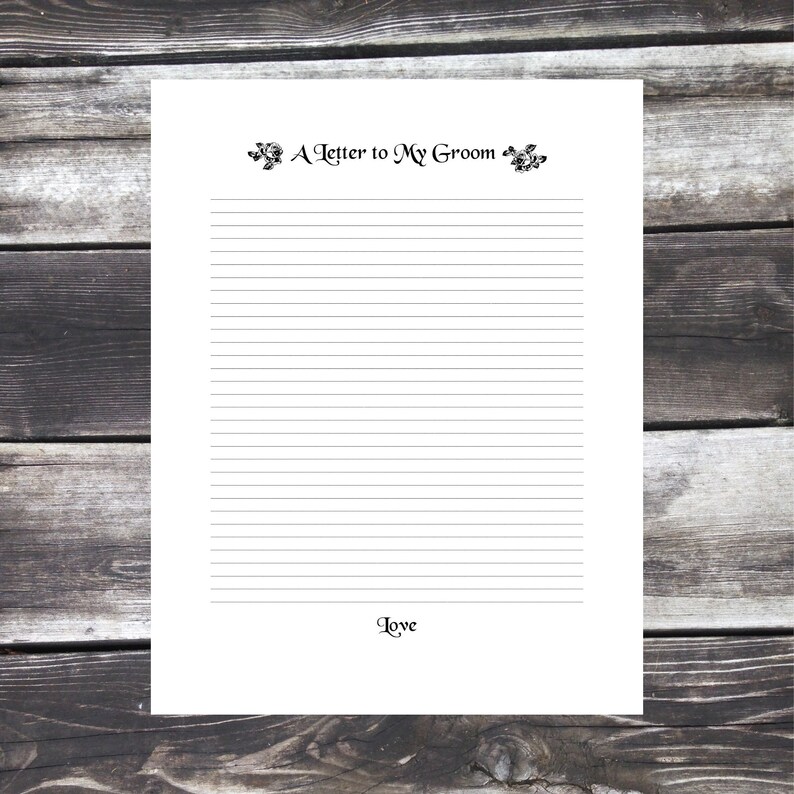 Wedding Day Letters, A Letter to My Bride and Groom - PDF Instant ...