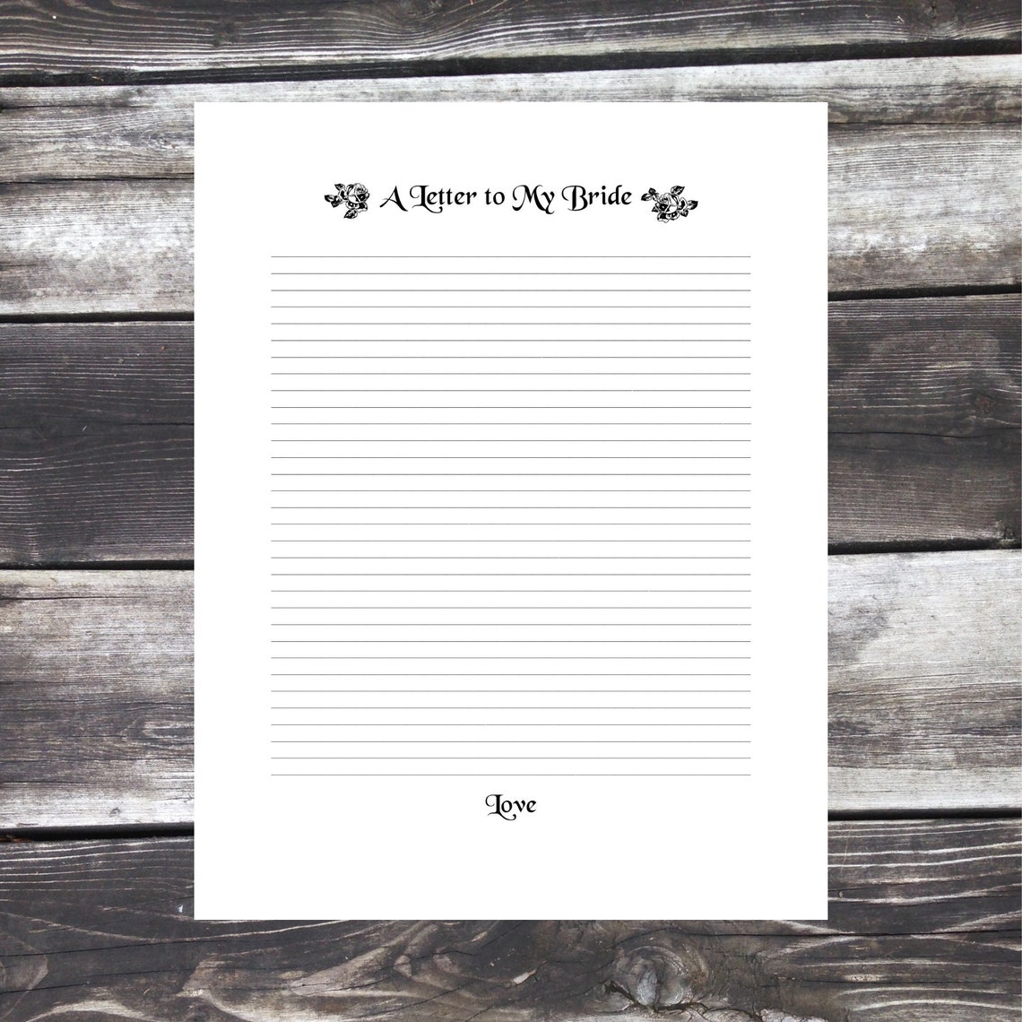 Wedding Day Letters, A Letter to My Bride and Groom - PDF Instant ...
