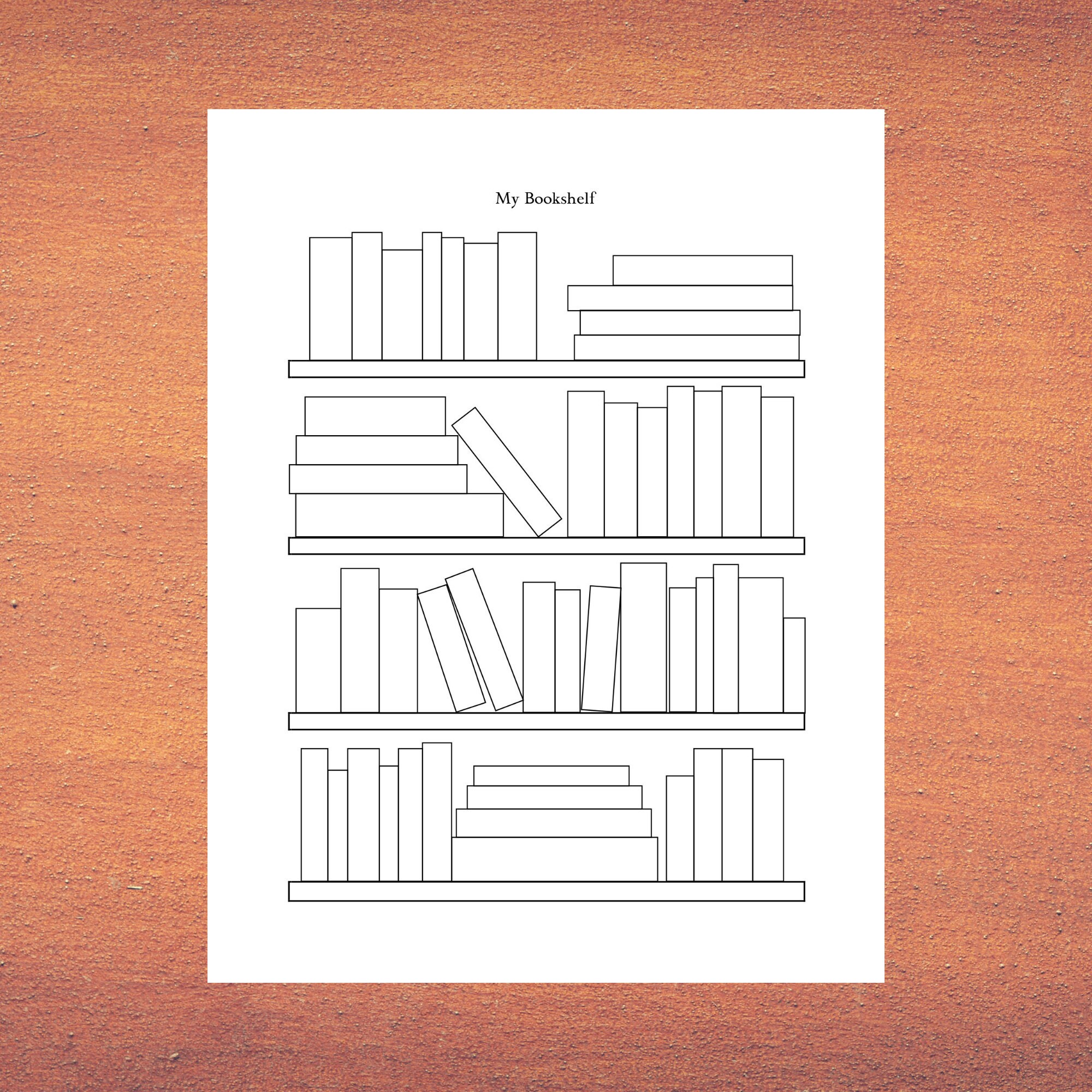 Bookshelf Tracker Printable | Reading Tracker | Letter Size, Instant ...