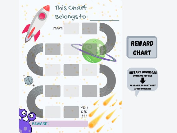 Printable Space Reward Chart INSTANT DOWNLOAD Children's - Etsy