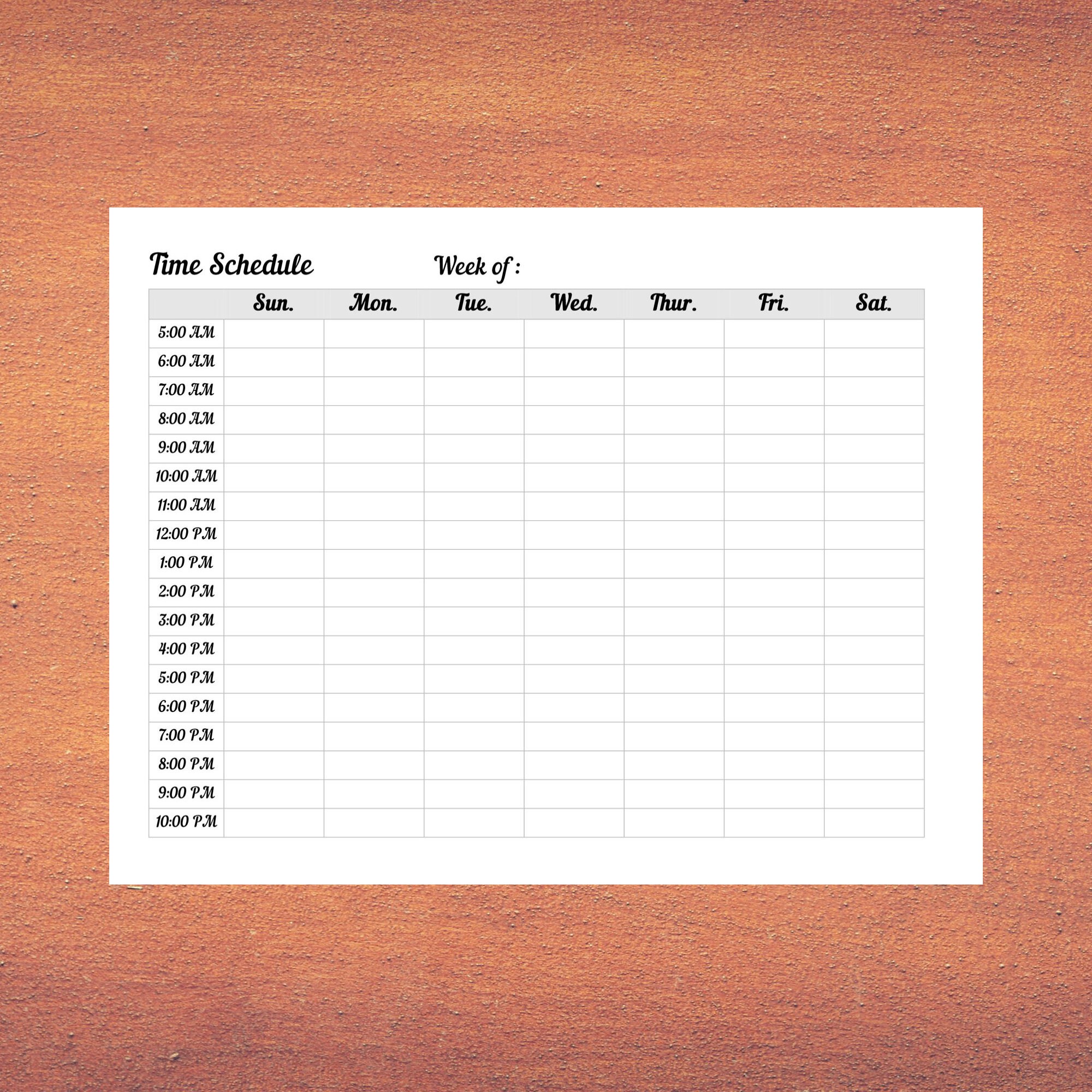 Time Schedule Printable, Weekly Schedule, Time Blocking Planner - PDF ...