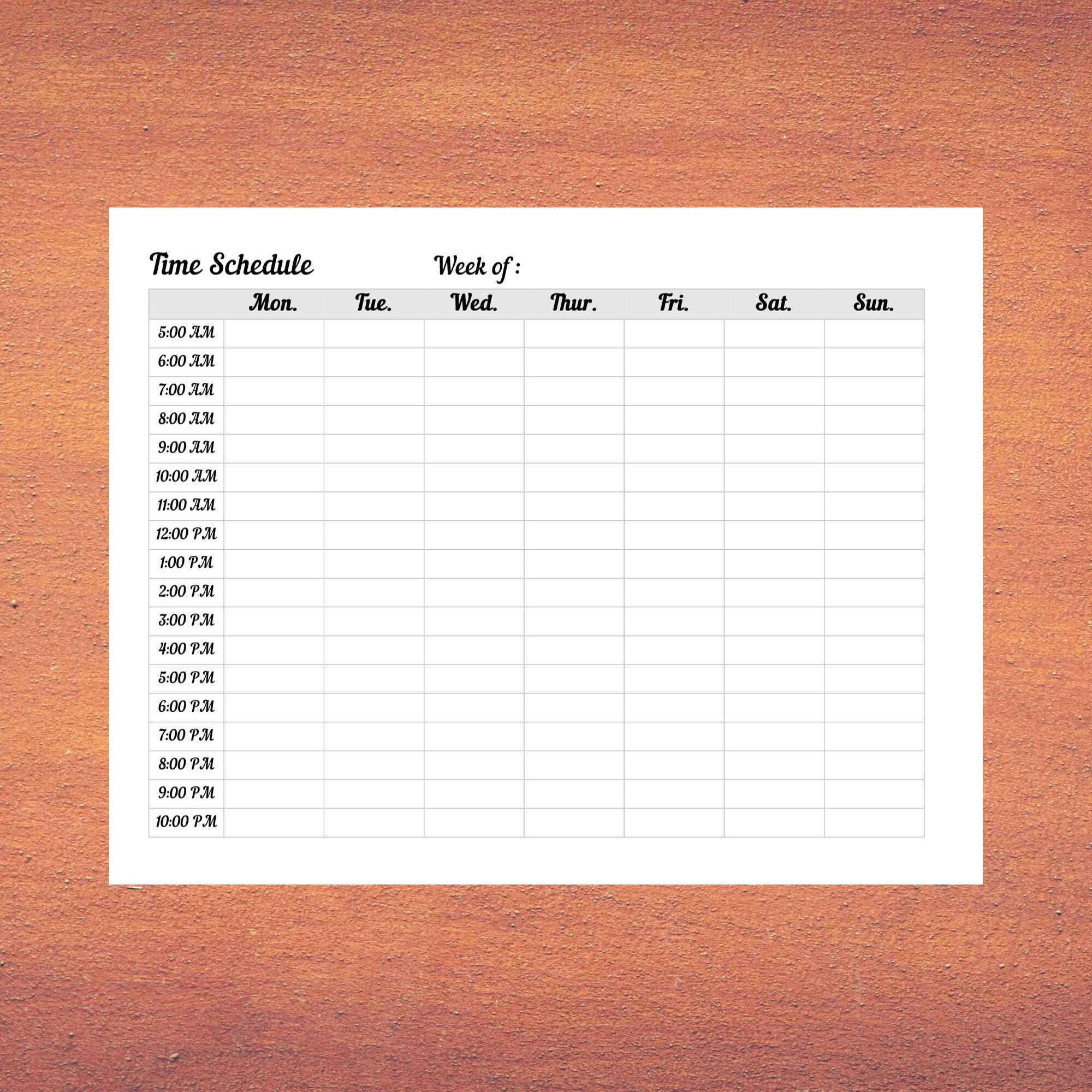 Time Schedule Printable, Weekly Schedule, Time Blocking Planner PDF ...