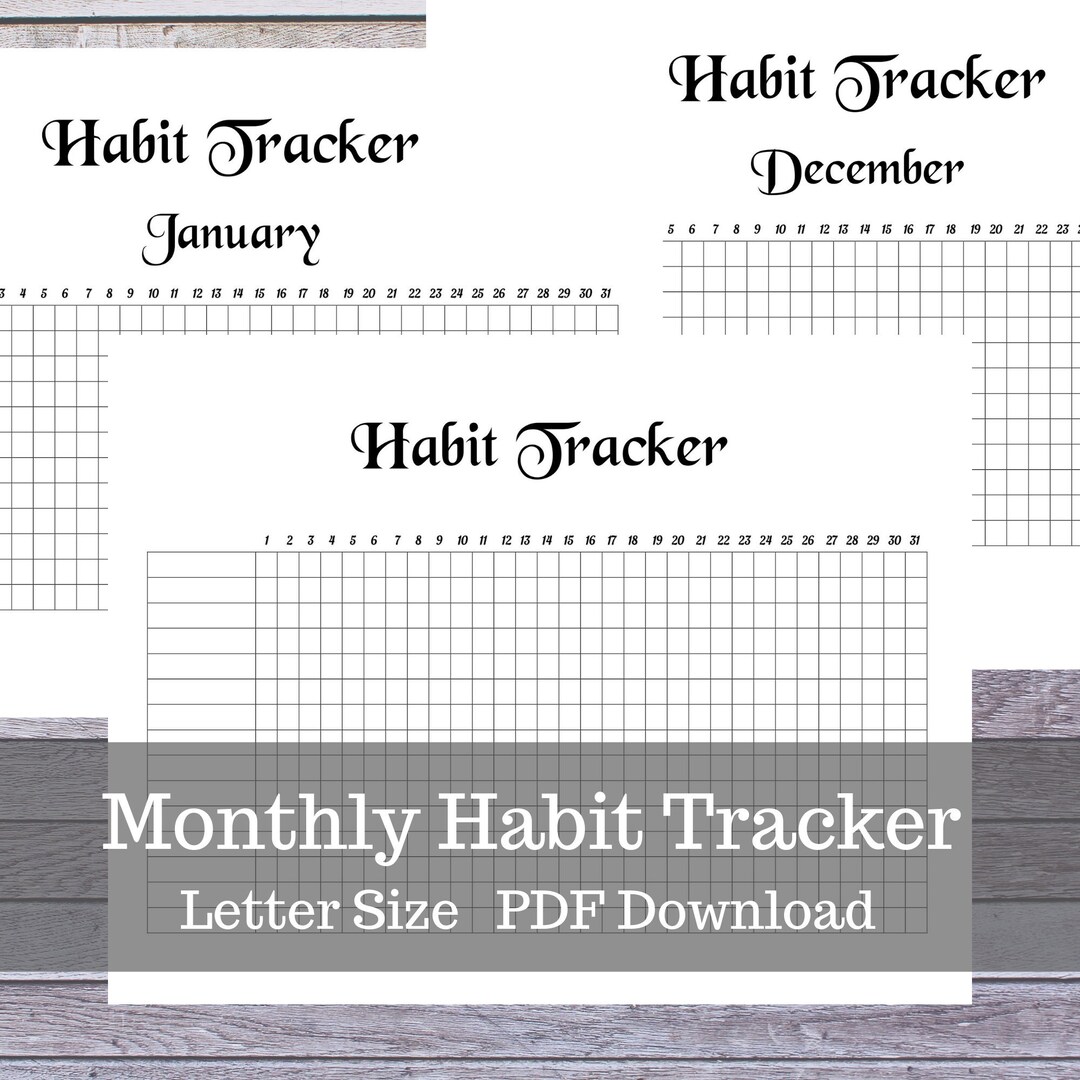 Monthly Habit Tracker, Printable PDF - Etsy