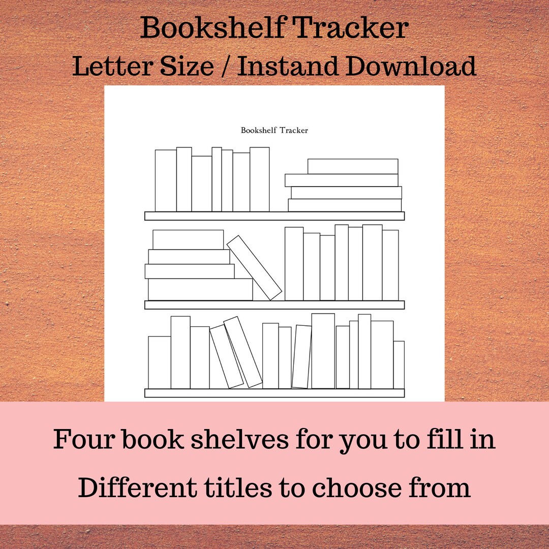 Bookshelf Tracker Printable | Reading Tracker | Letter Size, Instant ...