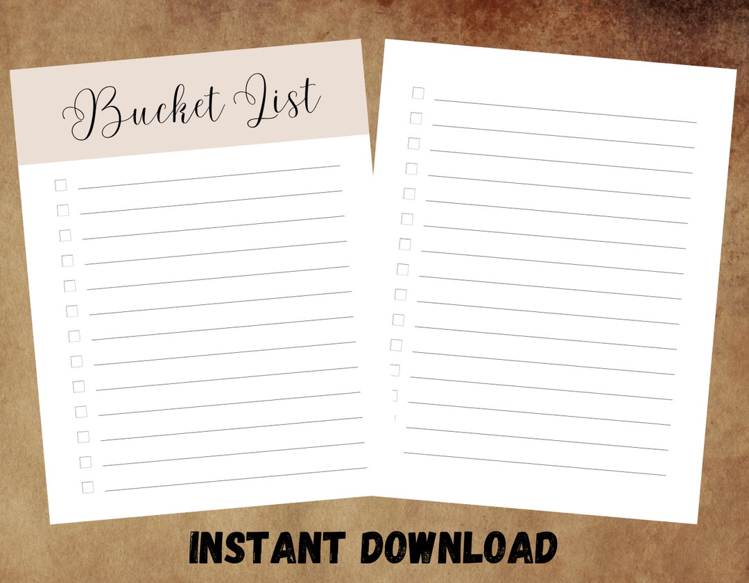 Ultimate Bucket List Template - Dream, Plan, Achieve Your Goals - Etsy