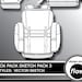 Back Pack Flat Technical Sketch Vector File Pack 3 (DSF-BP-3) - Etsy