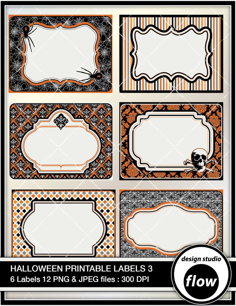 Halloween Printable Labels (DSF-HWNLBL-3) - Etsy