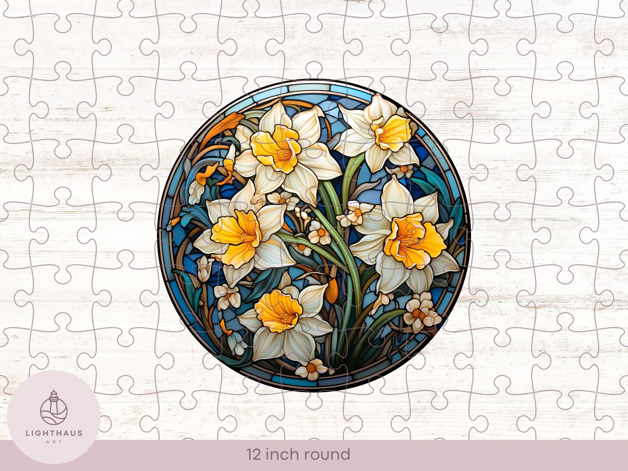 Daffodils - Stained Glass Style - Cutting Board Design - 12 Inch ...