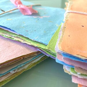 Handmade Paper, 10 or 15 Sheets, Colourful Recycled Textured Paper ...