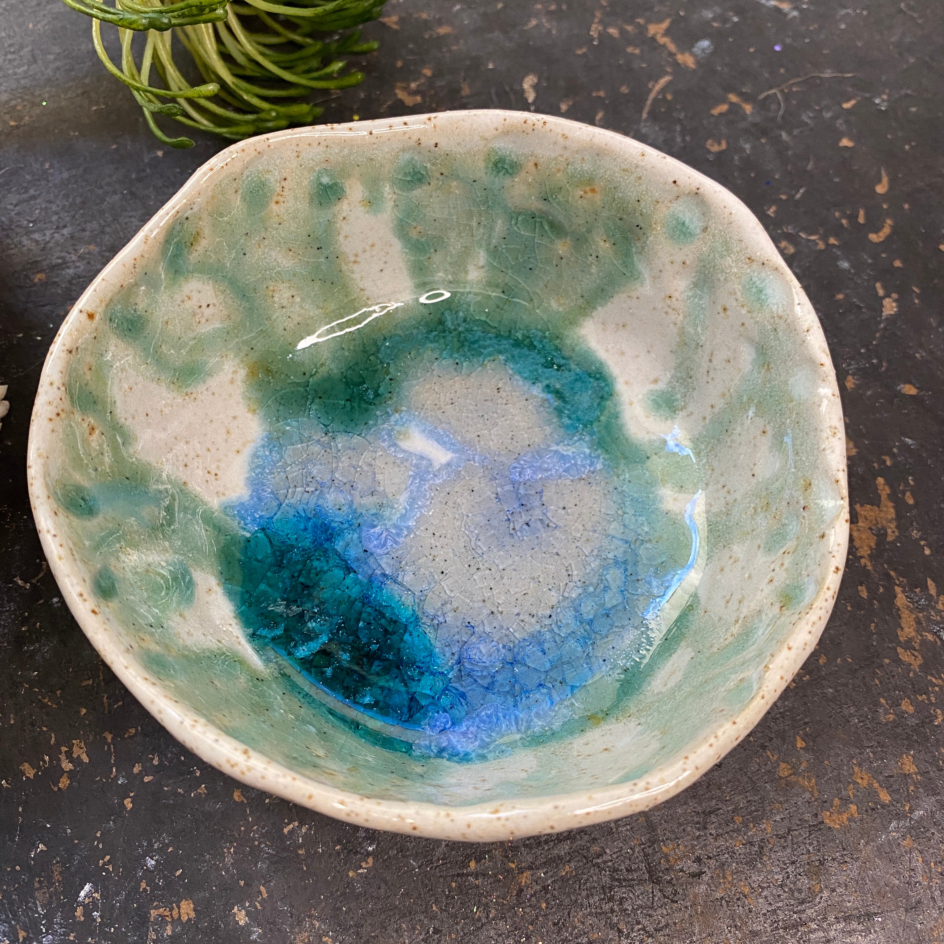 Ceramic Melted Glass White Bowl 10cm Pottery Dish Trinket or - Etsy UK