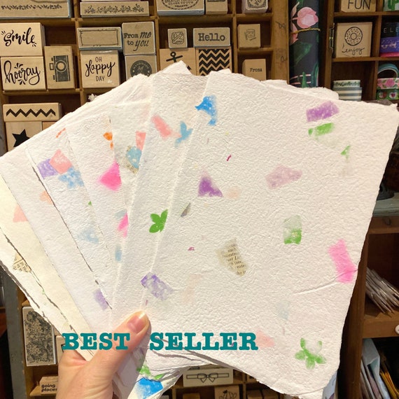 Note Cards textured ephemera thank you letters Homemade paper Loose ...