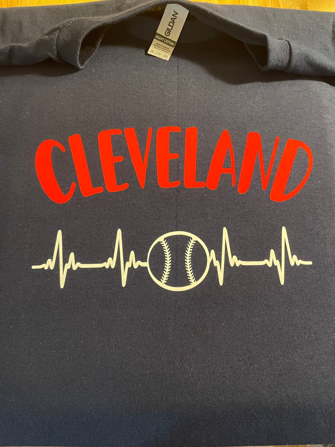 Cleveland Guardians Baseball, Adult Unisex T-shirt, Heartbeat, Fan ...