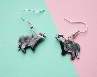 Badger Earrings - Etsy