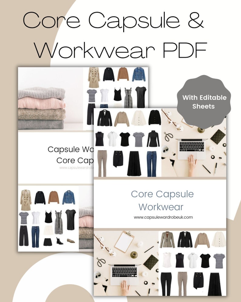 Core Capsule (fillable PDF) & Workwear Essentials Capsule Wardrobe PDF ...