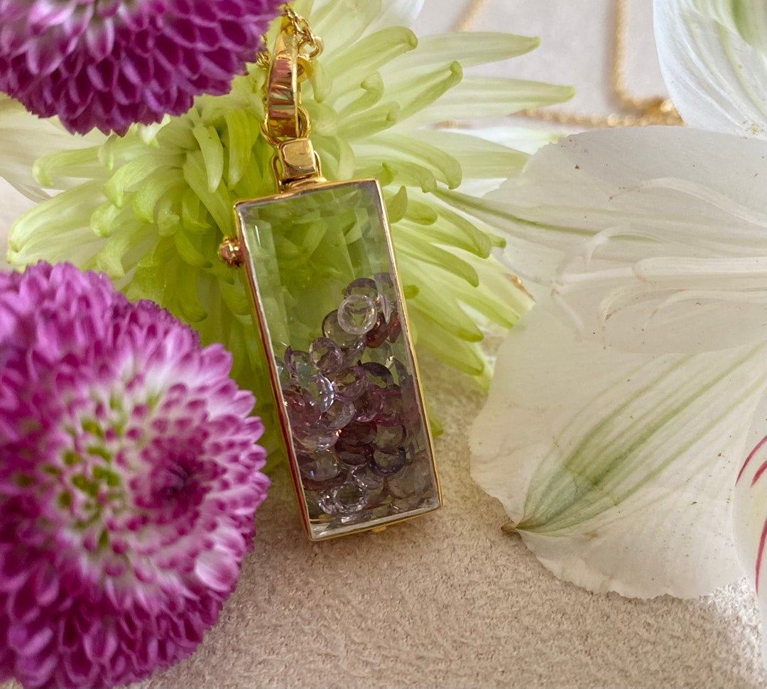 18K Gold Locket Necklace Shaker Locket Floating Locket Vintage Locket ...