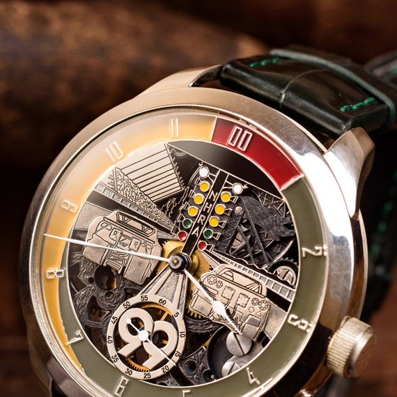 Antique Mens Watch, Cars Drag Racing, Classic Watch, … - Gem