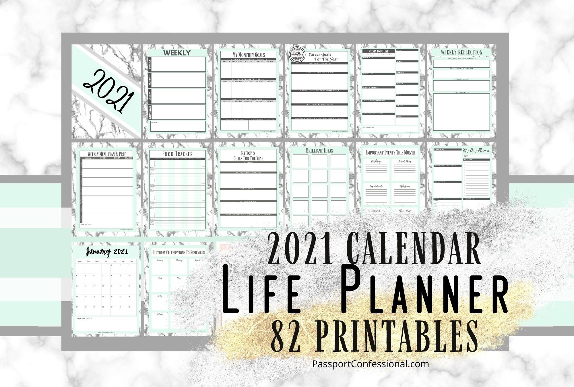 2021 Calendar, Life Planner, Bullet Journal, Habit Tracker, Goal ...