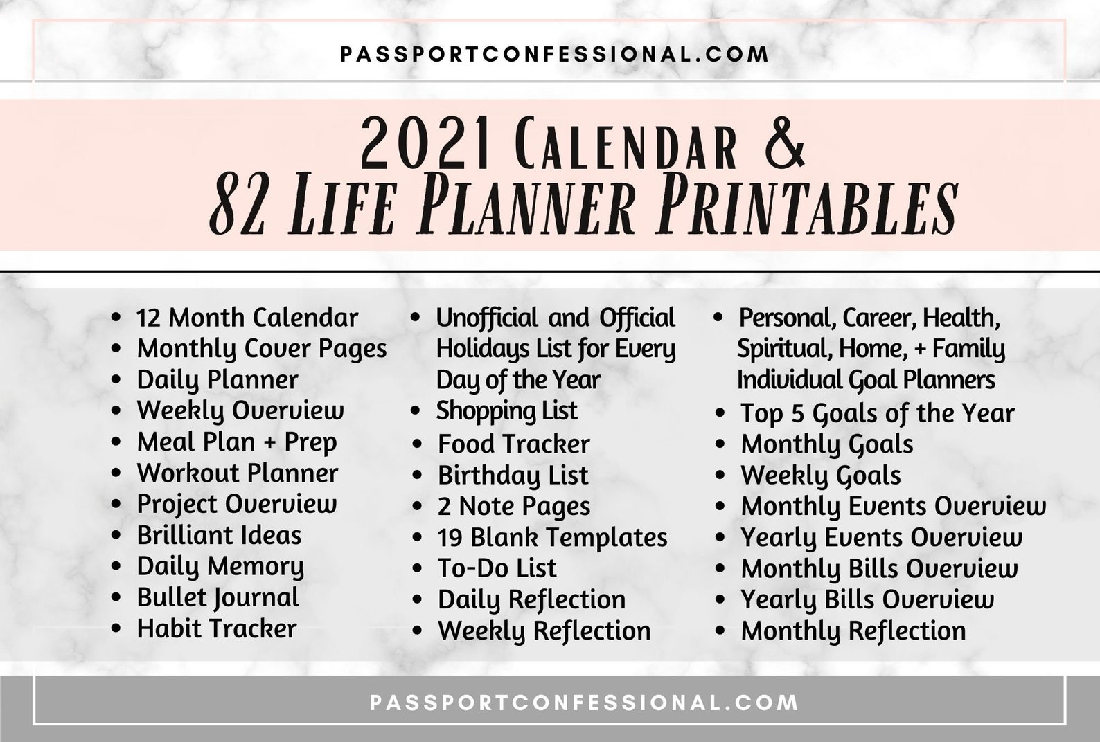 2021 Calendar Life Planner Bullet Journal Habit Tracker - Etsy
