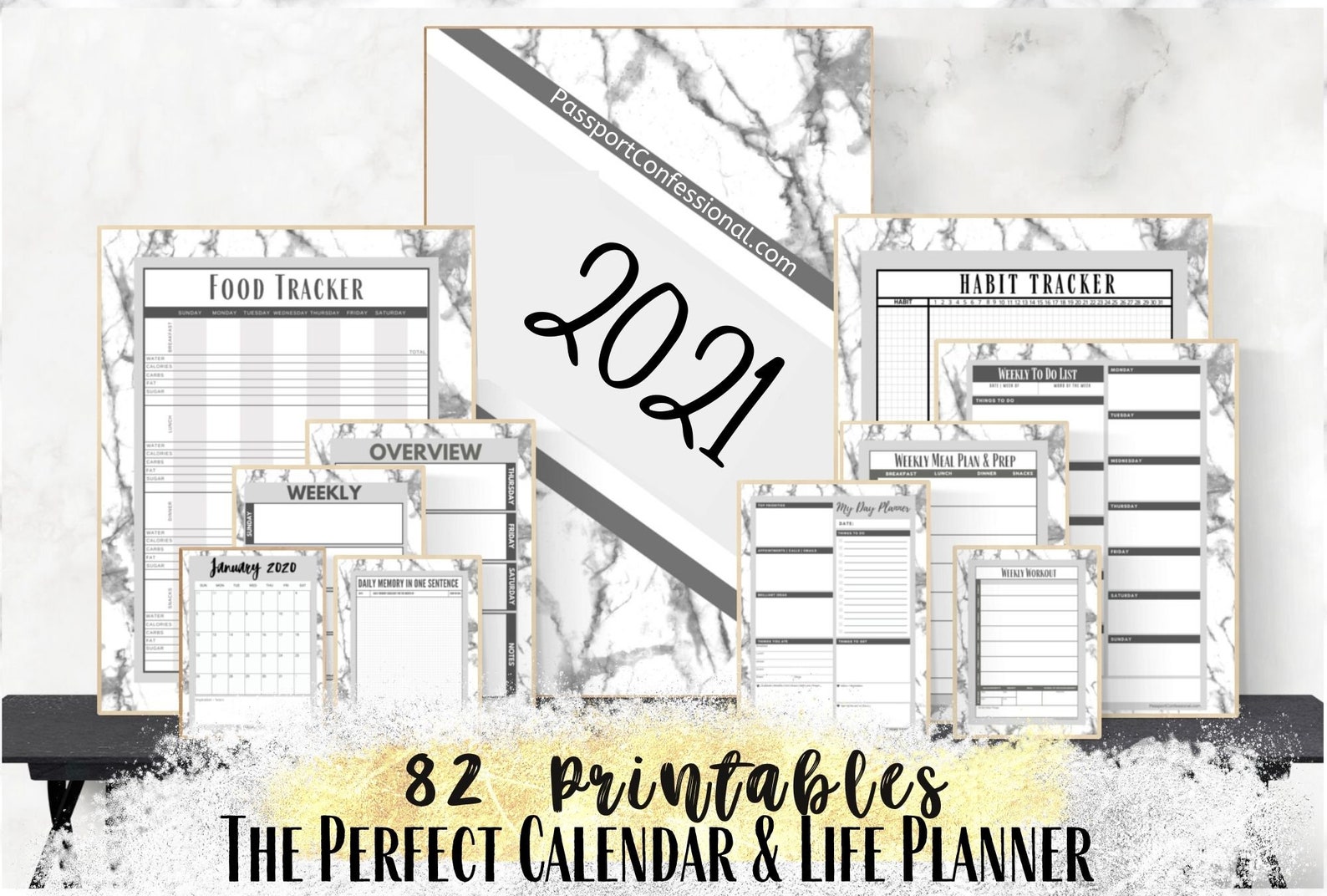 2021 Calendar Life Planner Bullet Journal Habit Tracker - Etsy