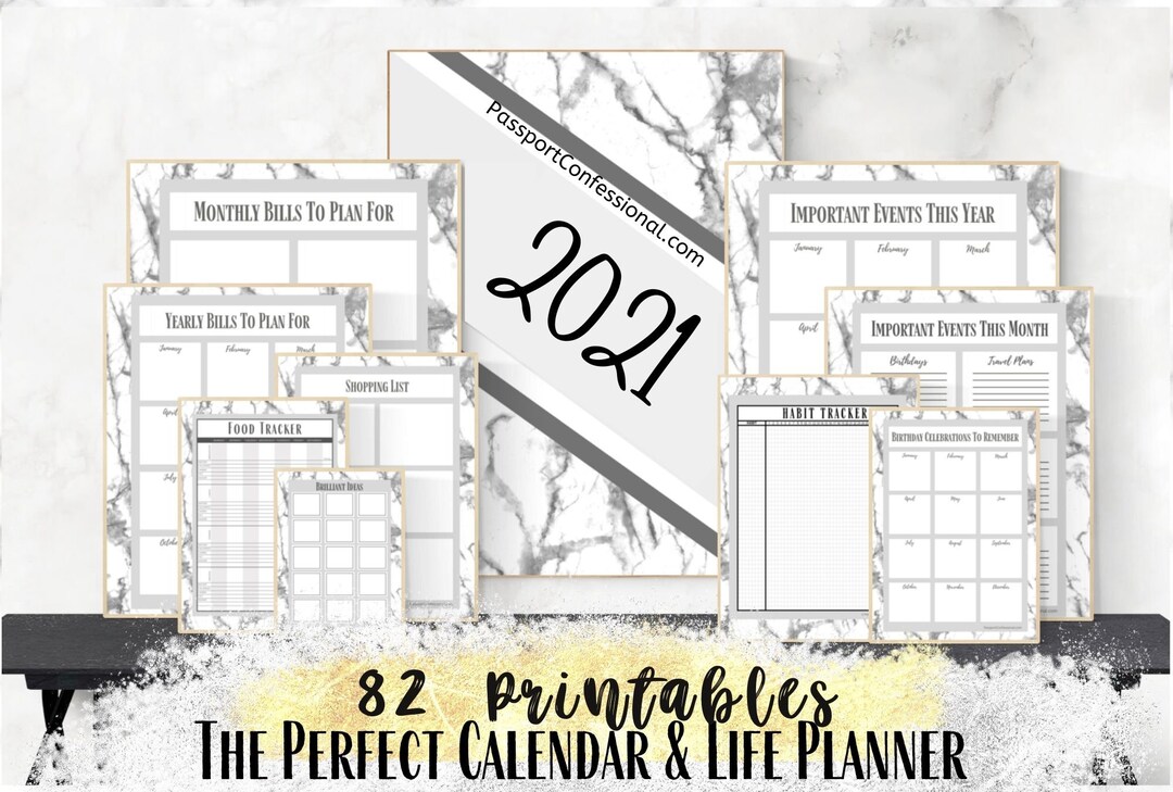 2021 Calendar, Life Planner, Bullet Journal, Habit Tracker, Goal ...