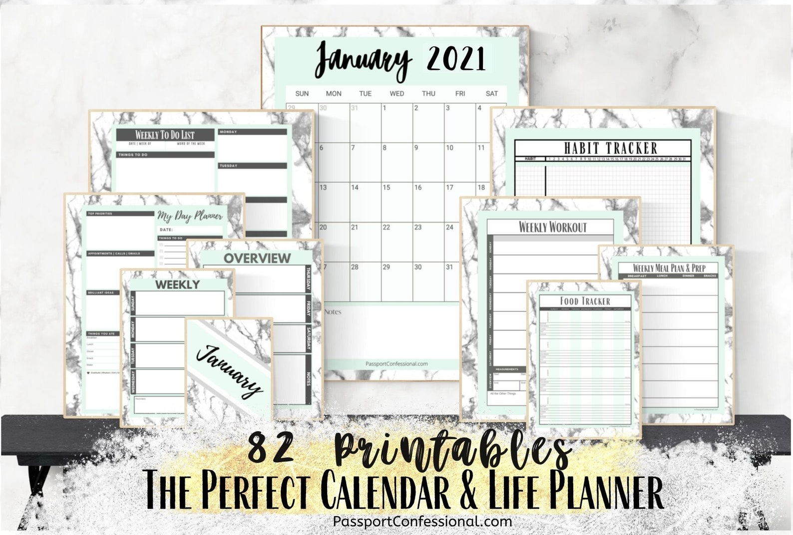 2021 Calendar, Life Planner, Bullet Journal, Habit Tracker, Goal ...