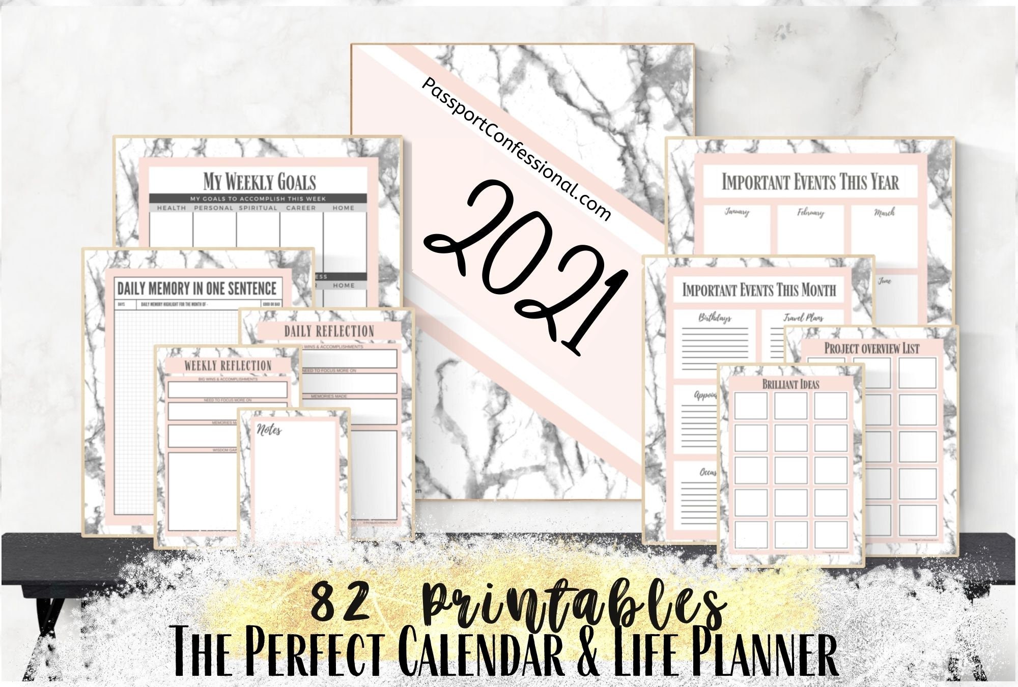 2021 Calendar Life Planner Bullet Journal Habit Tracker - Etsy