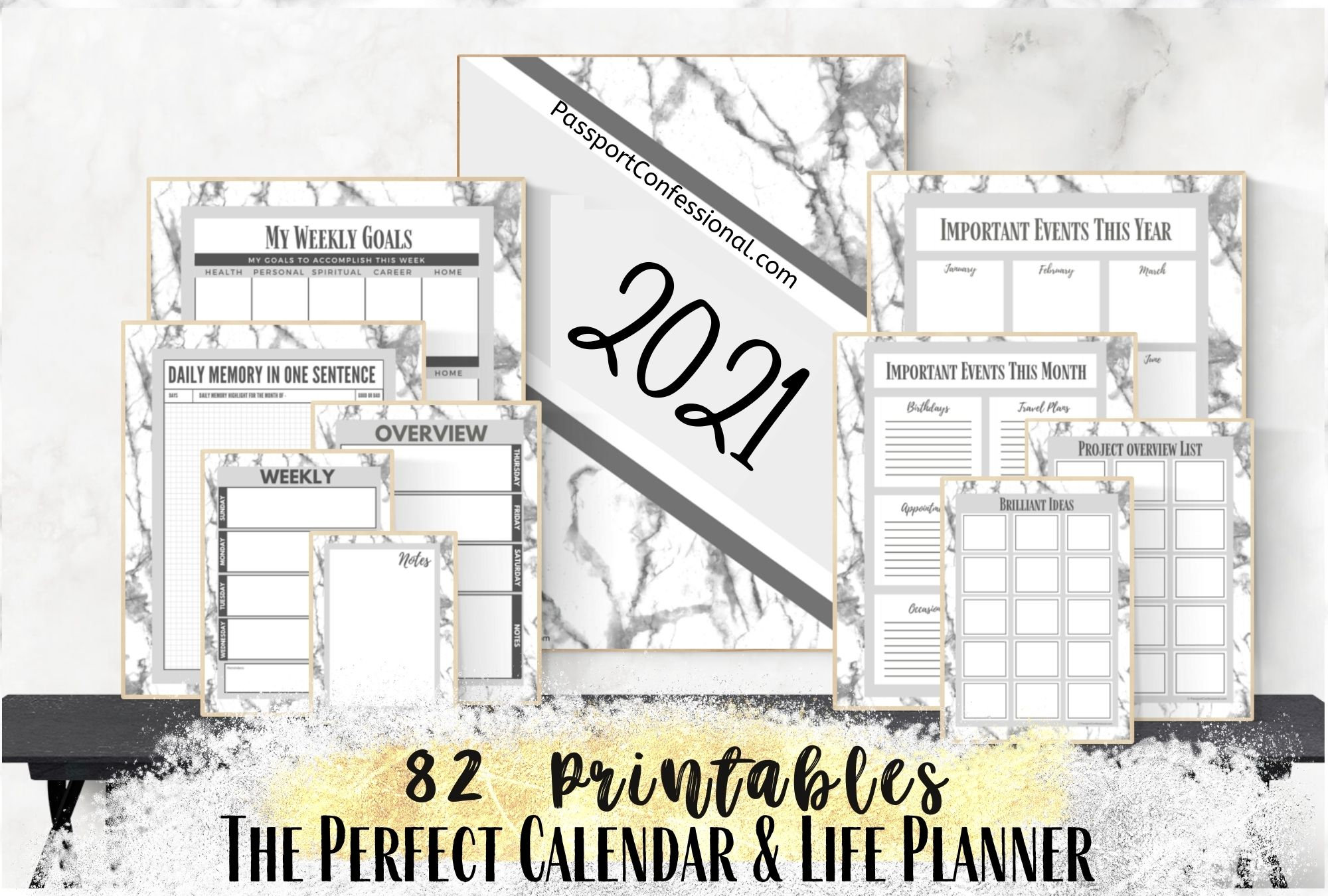 2021 Calendar Life Planner Bullet Journal Habit Tracker - Etsy