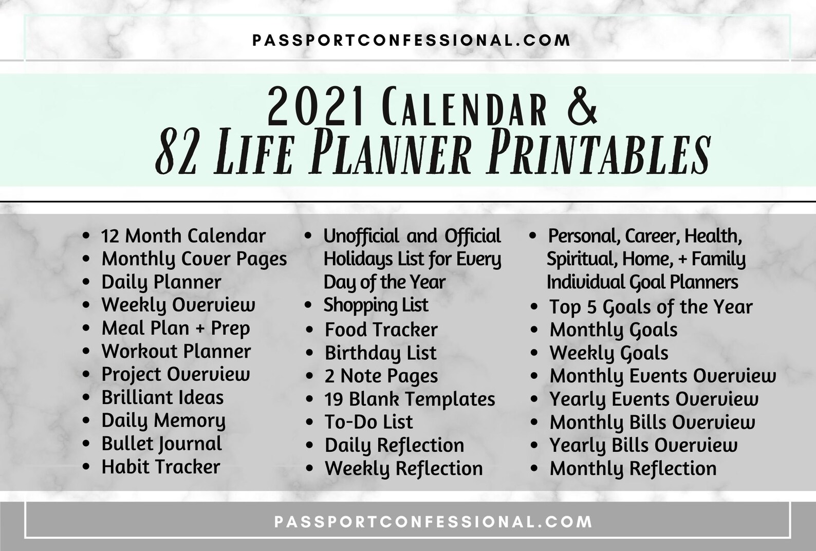 2021 Calendar, Life Planner, Bullet Journal, Habit Tracker, Goal ...