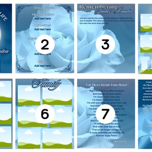 Blue Obituary Template 8.5 X 14 Easy Edit With Canva - Etsy