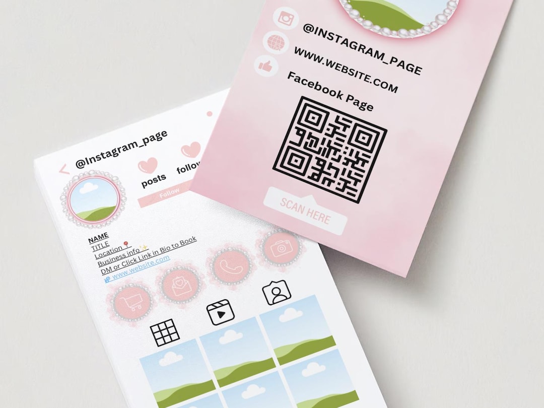 Instagram Style Business Card Template - Etsy