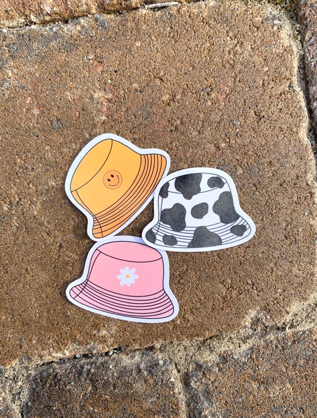 Aesthetic Bucket Hat Stickers pack of 3 - Etsy